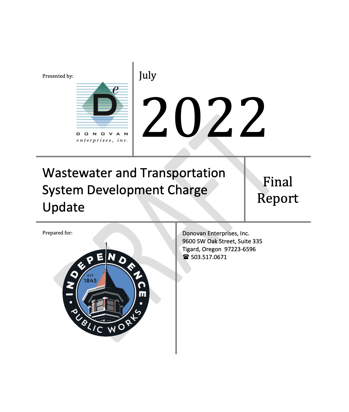 System Development Charges - City of Independence